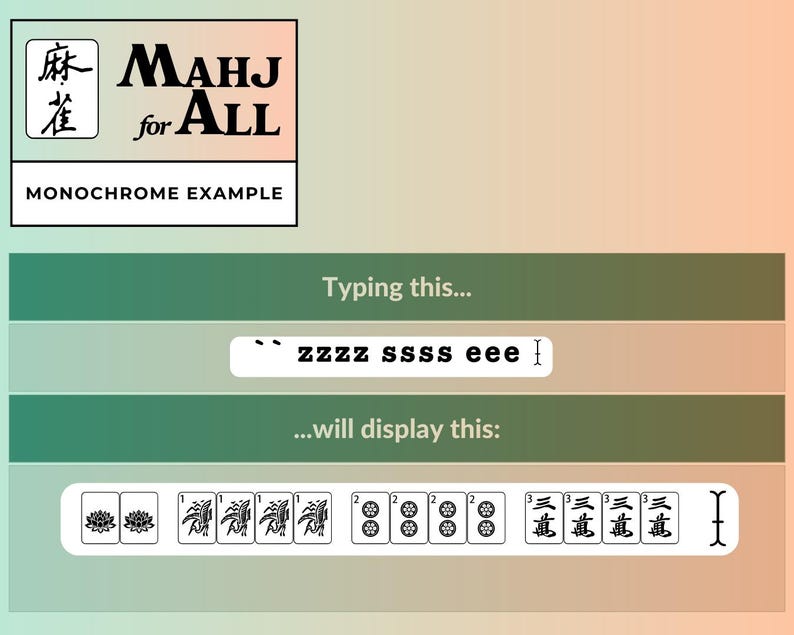 Mahj for All Font - American Mah Jongg and Traditional Mahjong Symbols ...