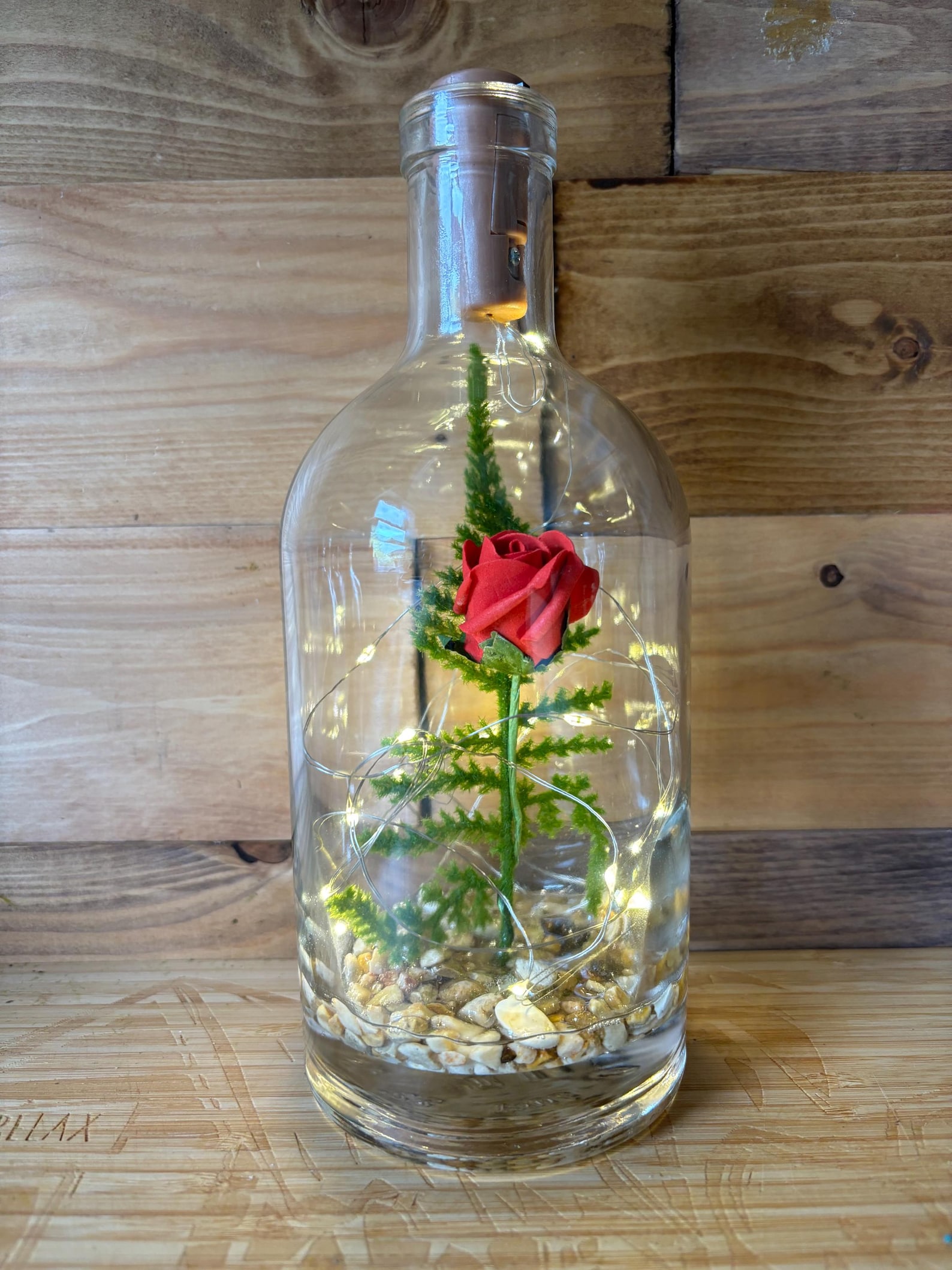 Wedding Rose Glass Bottle Table Centrepiece LED - Etsy
