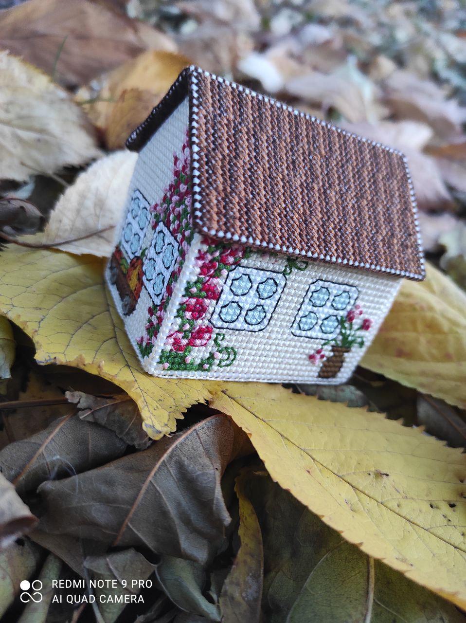 Pdf Scheme + Saga for Cross-stitching. 3d Embroidery. Embroidered House ...