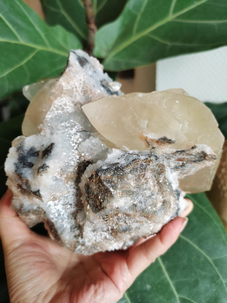 1788g Yellow Calcite Crystal Combination - Etsy