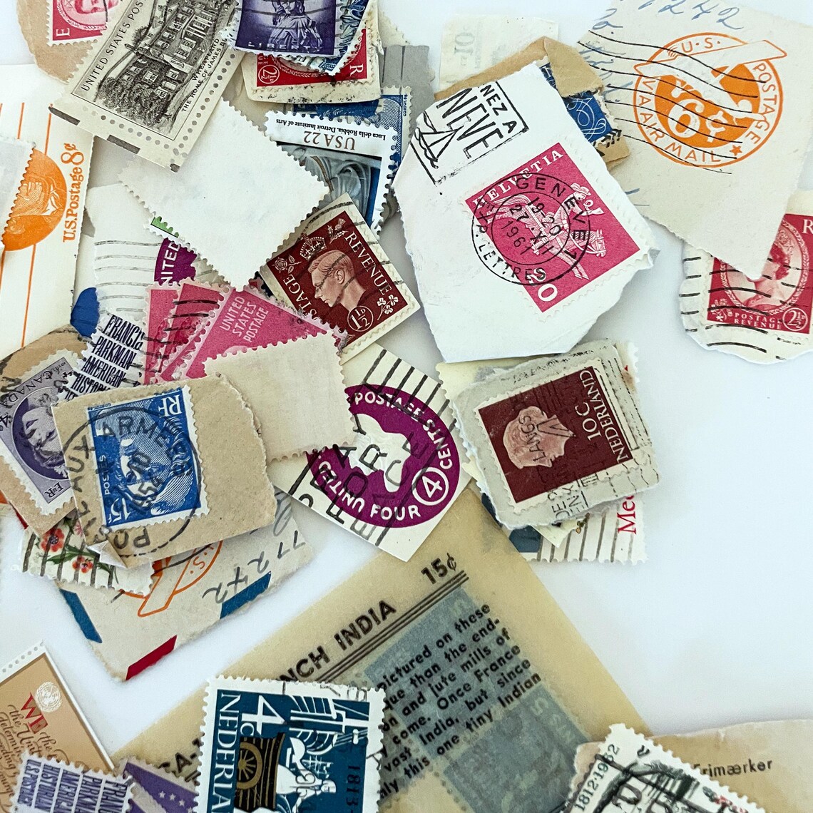 Lot of Vintage Used Postage Stamps From a Collection Various ...