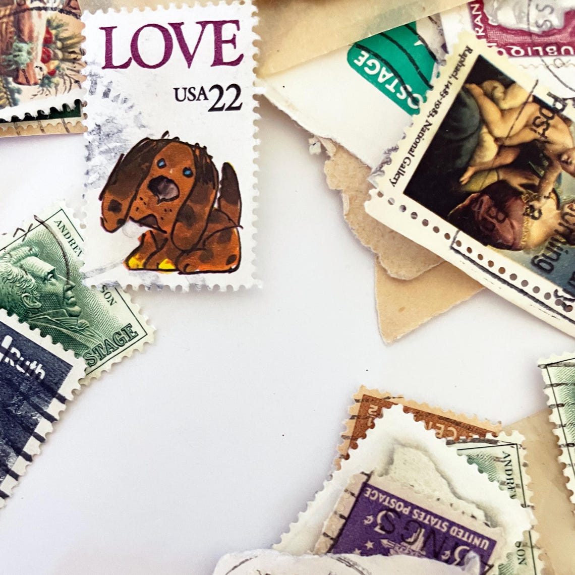 Lot of Vintage Used Postage Stamps From a Collection Various ...