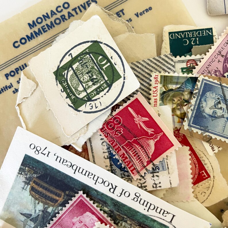 Lot of Vintage Used Postage Stamps From a Collection Various ...