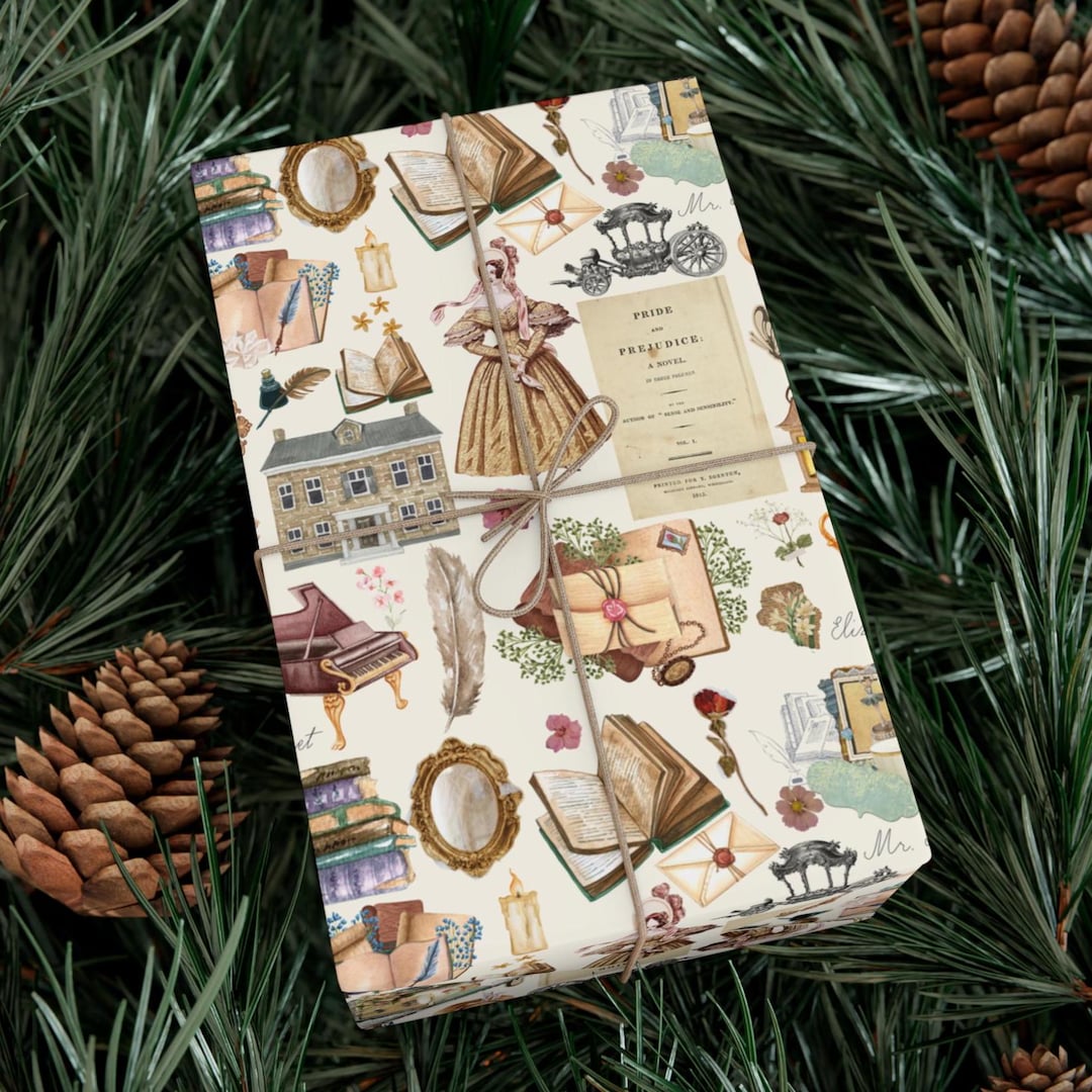 Jane Austen Wrapping Paper, Pride and Prejudice Gift Wrap Paper ...