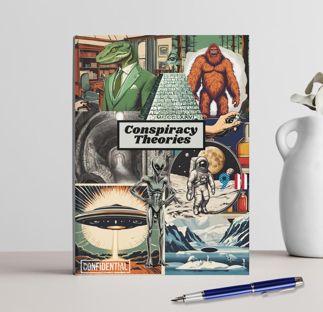 Conspiracy Theories Journal Notebook Retro, UAP UFO Alien Journal, Reptilian Journal, Bigfoot ...