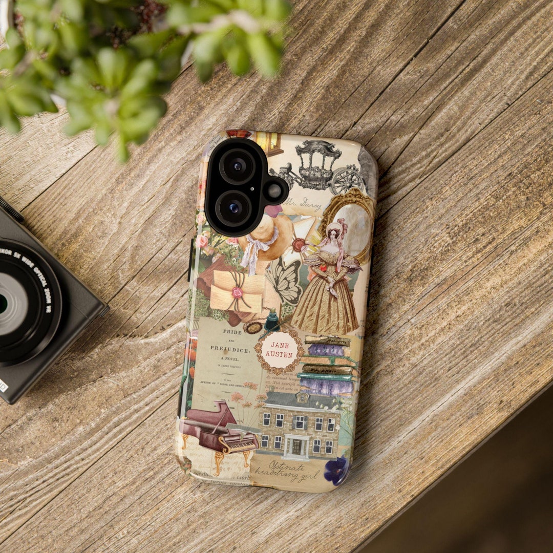 Jane Austen Vintage Collage Phone Case, Pride and Prejudice Book ...