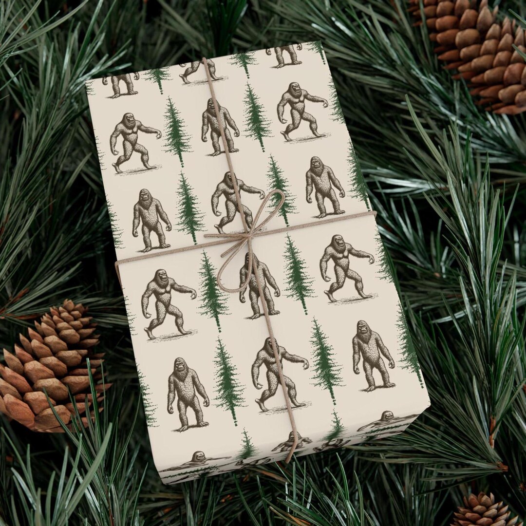 Bigfoot Wrapping Paper for Birthdays, Christmas Presents, Unique Gift ...