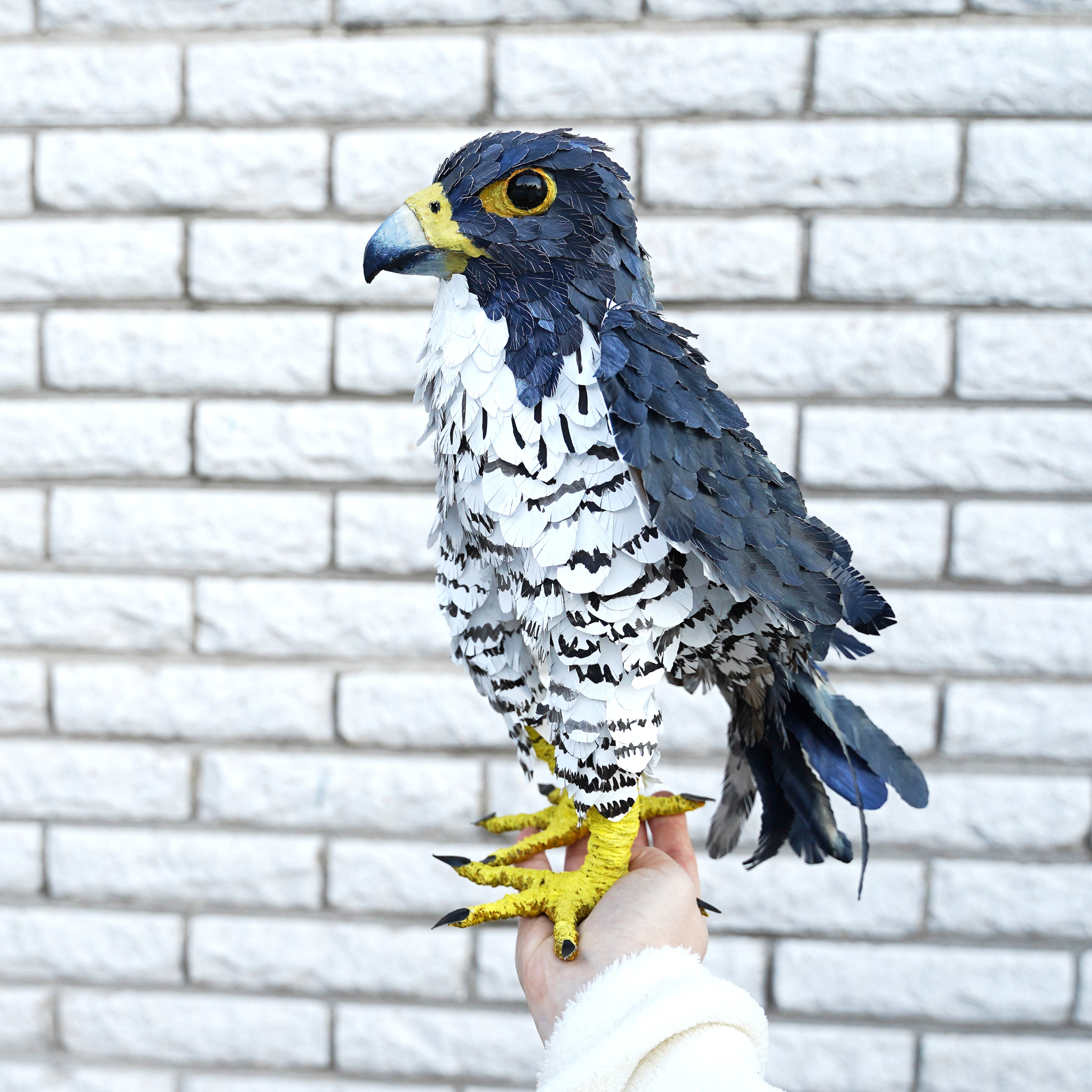 Peregrine Falcon Paper Bird Figurine Raptor Bird Hawk Papercraft - Etsy