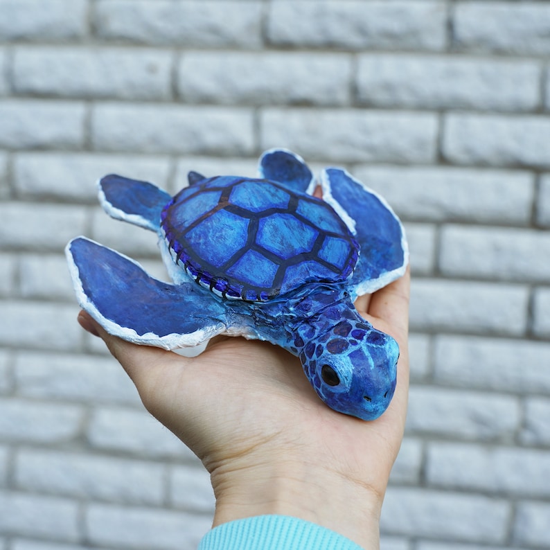 Handmade Sea Turtle Paper Unique Mache Animal Statue Figurine Gift - Etsy