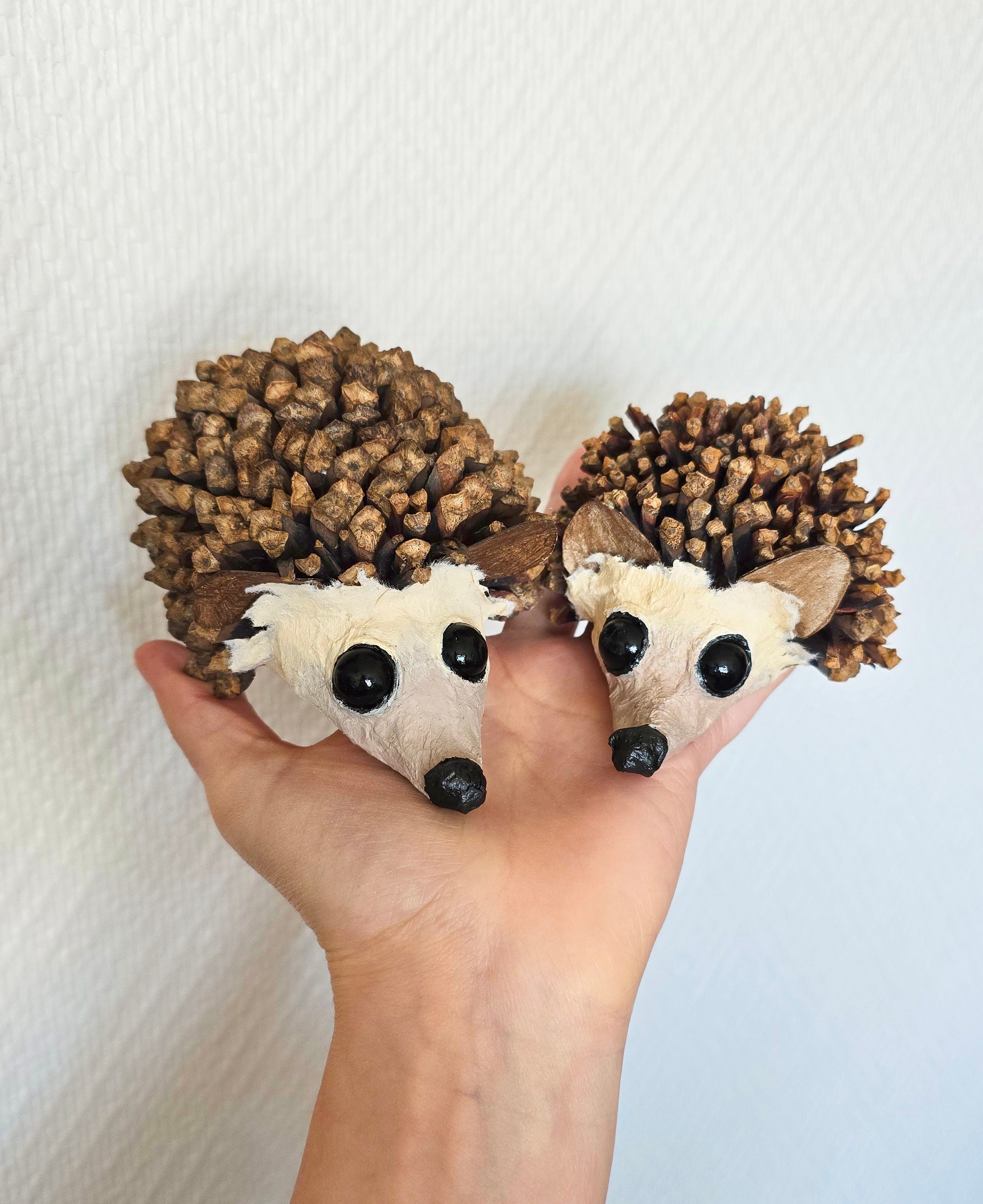 Pinecone Two Hedgehogs Handmade Forest Woodland Creature Art Animal ...