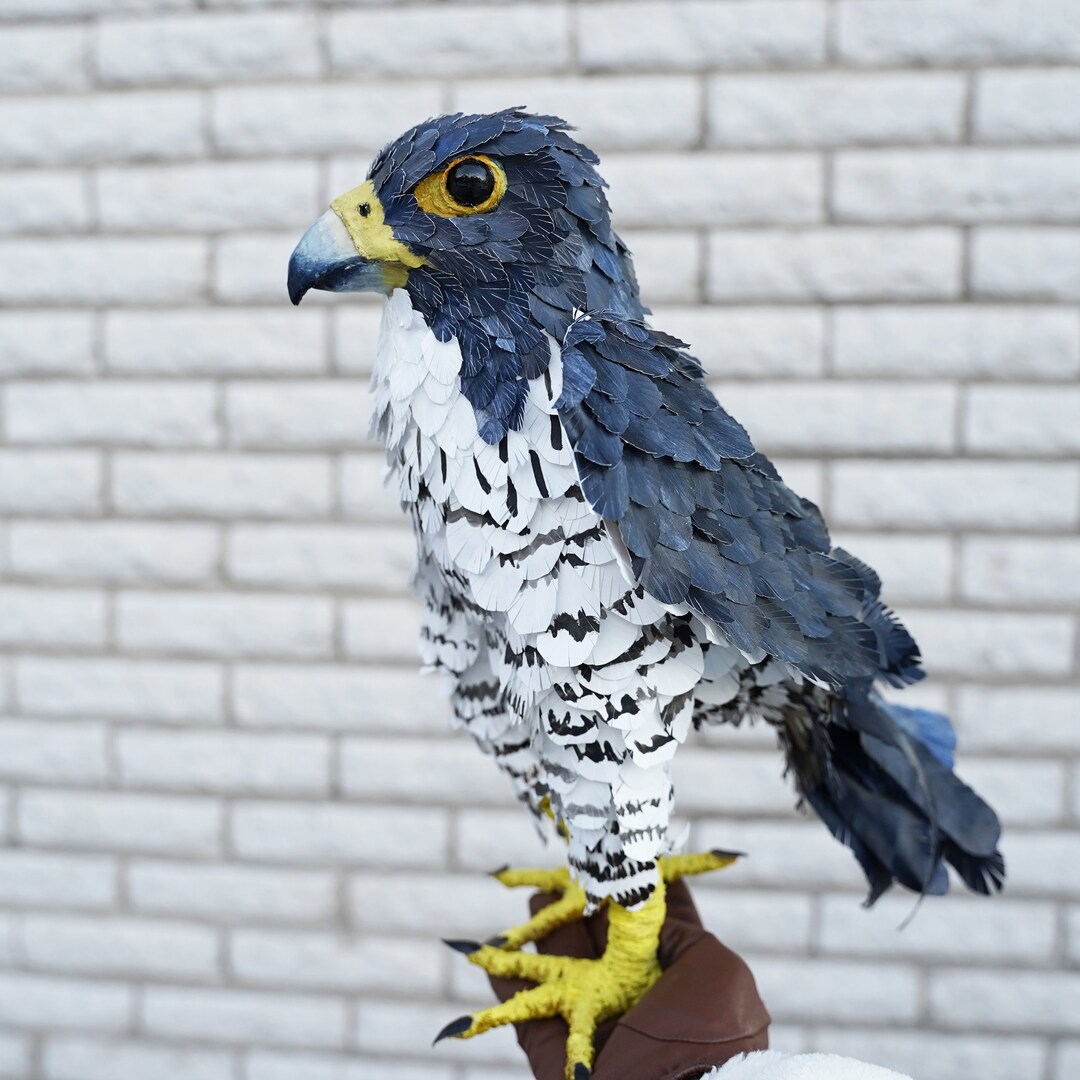 Peregrine Falcon Paper Bird Figurine Raptor Bird Hawk Papercraft - Etsy