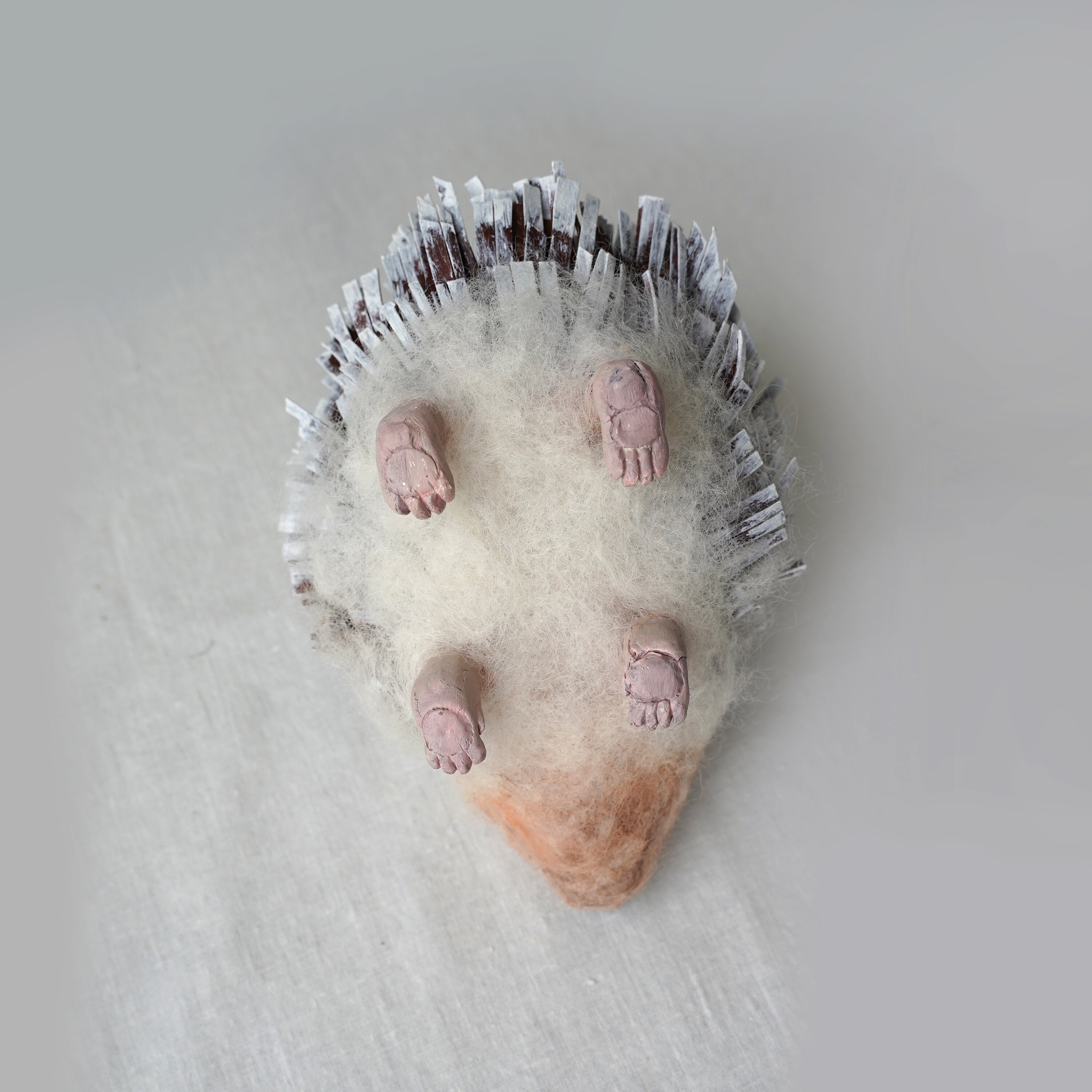 Hedgehog Handmade Forest Woodland Creature Felting Wool Paper Art ...