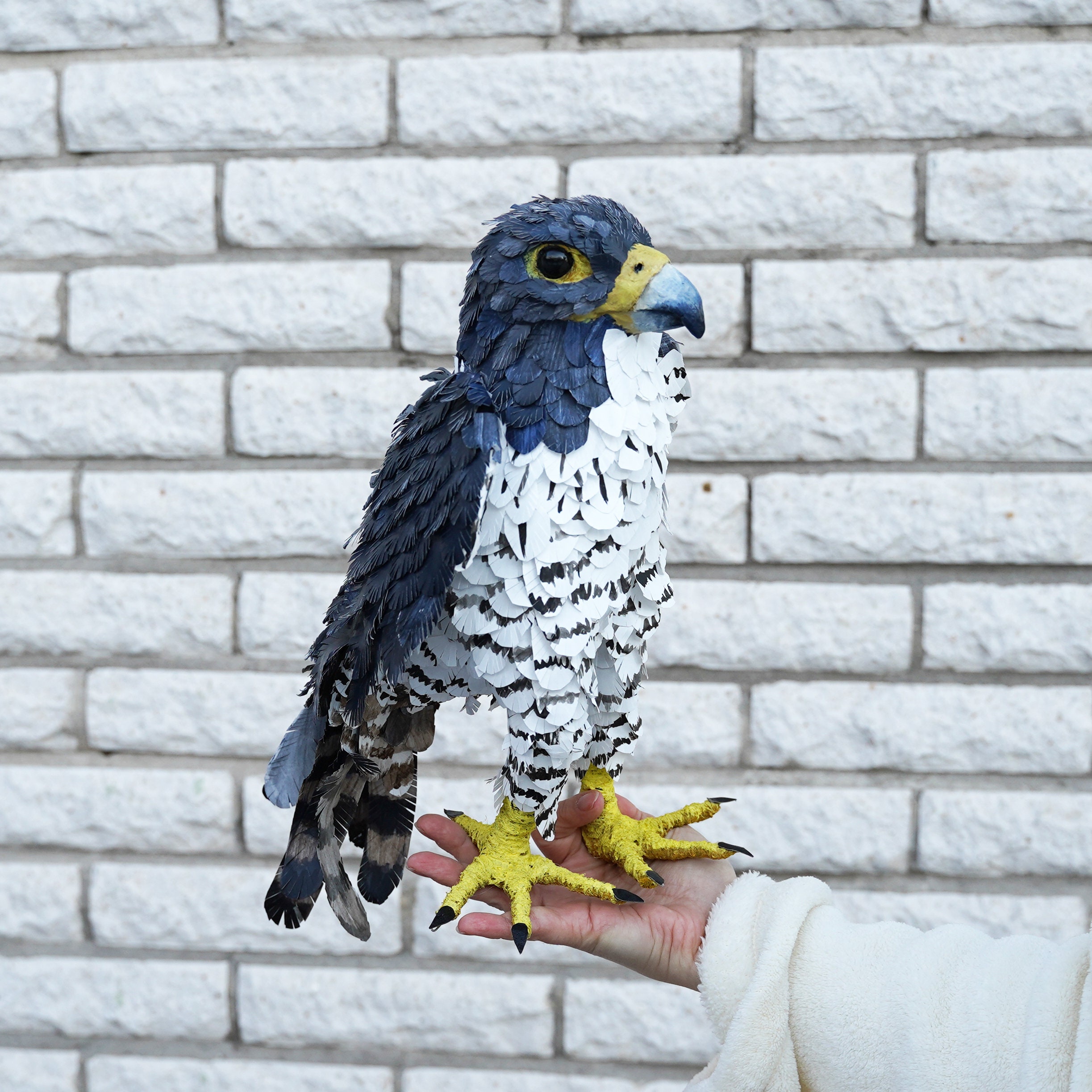 Peregrine Falcon Paper Bird Figurine Raptor Bird Hawk Papercraft - Etsy