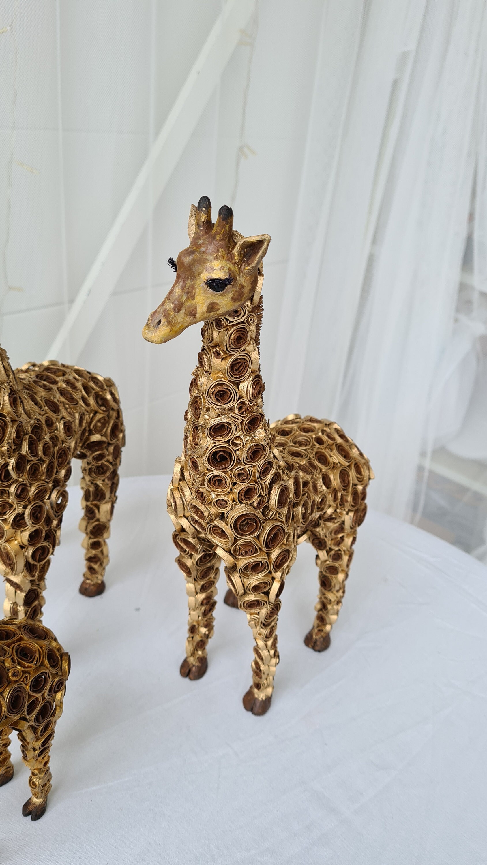 Handmade Giraffe Statue Sculpture, Upcycled Paper Mache, Unique ...