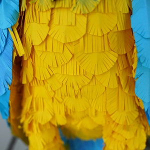 Handmade Paper Blue and Gold Macaw Parrot Bird Figurine Papercraft ...