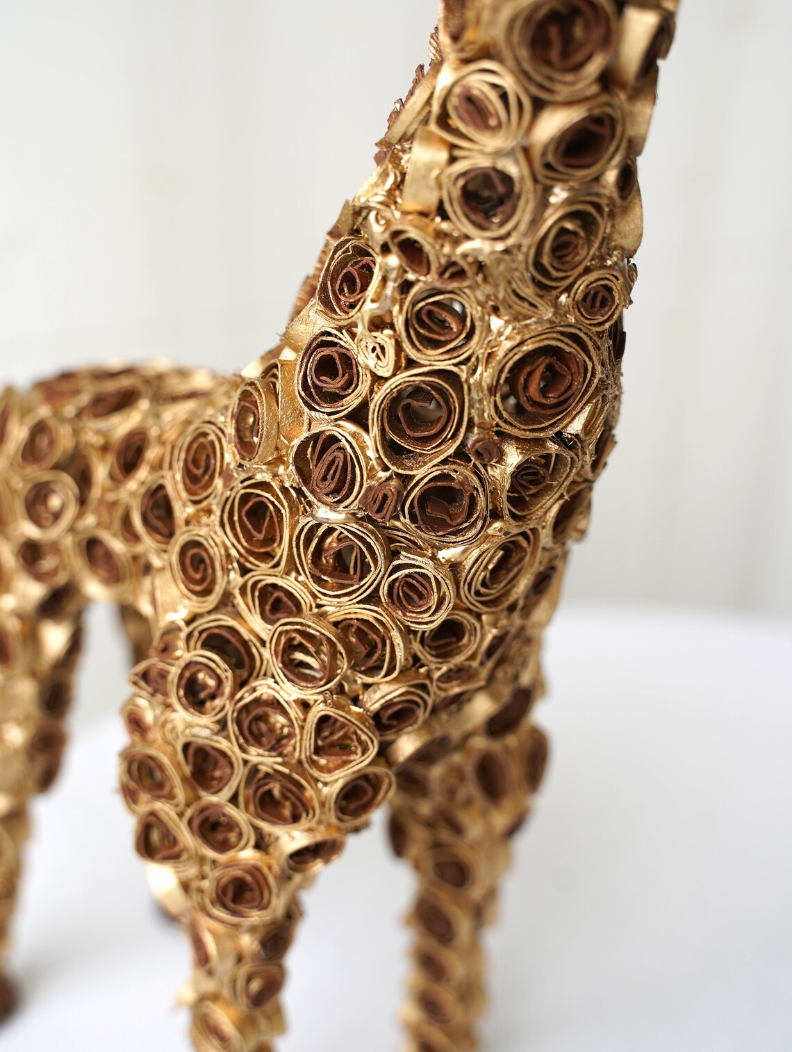 Handmade Giraffe Statue Sculpture, Upcycled Paper Mache, Unique ...