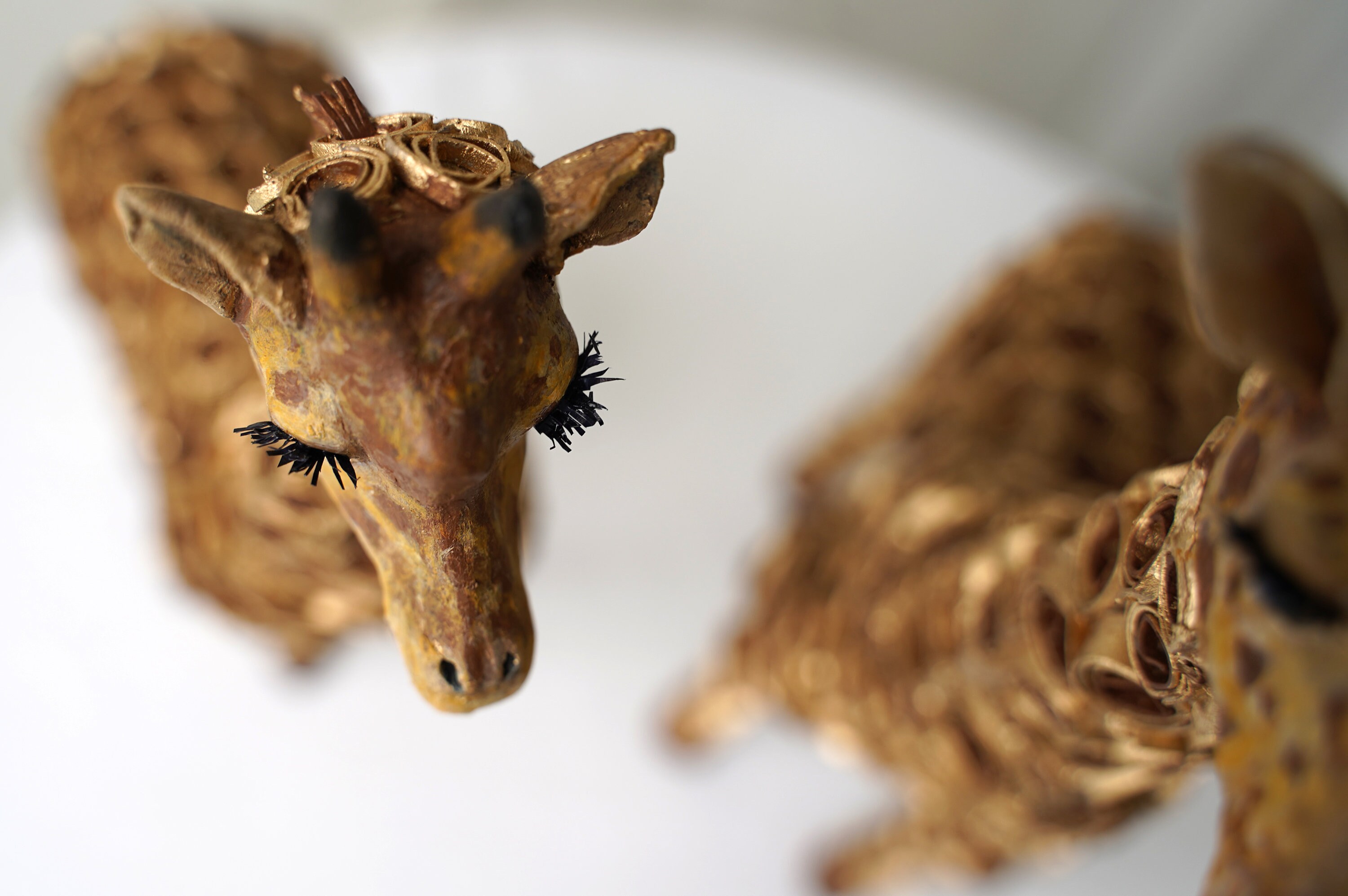 Handmade Giraffe Statue Sculpture, Upcycled Paper Mache, Unique ...
