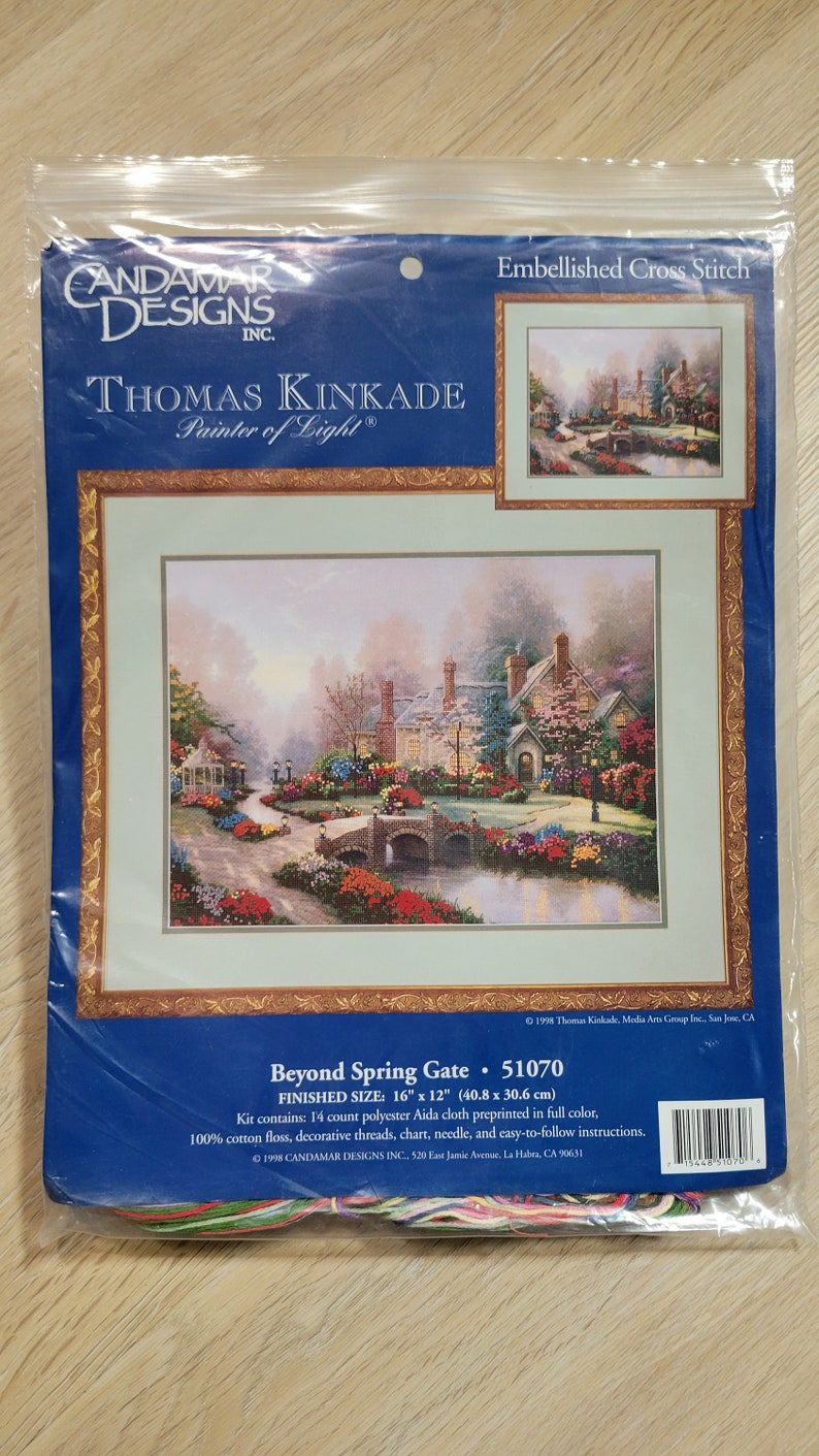 Thomas Kinkade Beyond Spring Gate Embellished Cross Stitch Kit - Etsy