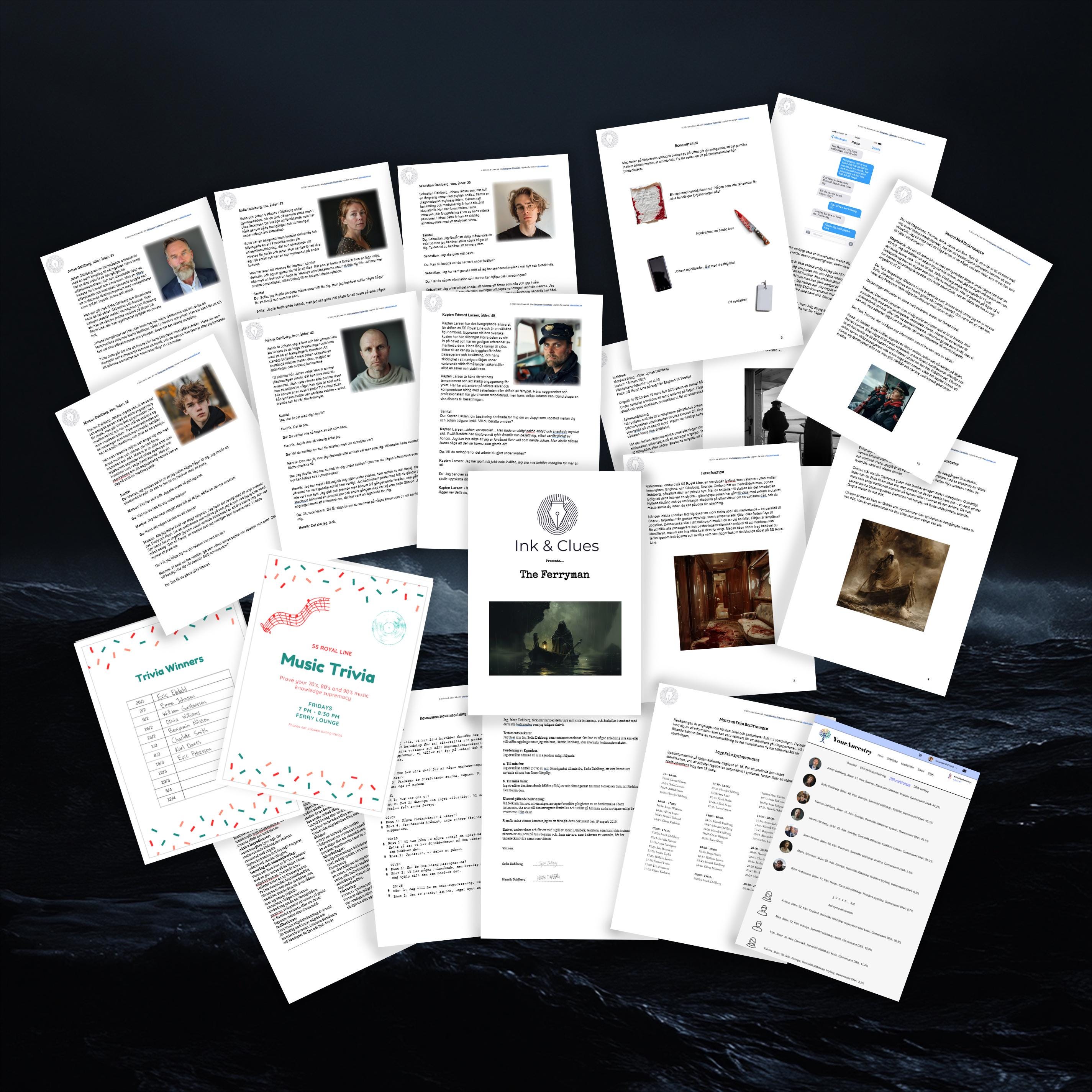 The Ferryman - Printable Murder Mystery Game Kit, Downloadable Unsolved ...