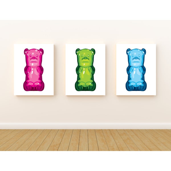 Pink Gummy Bear Art - Etsy