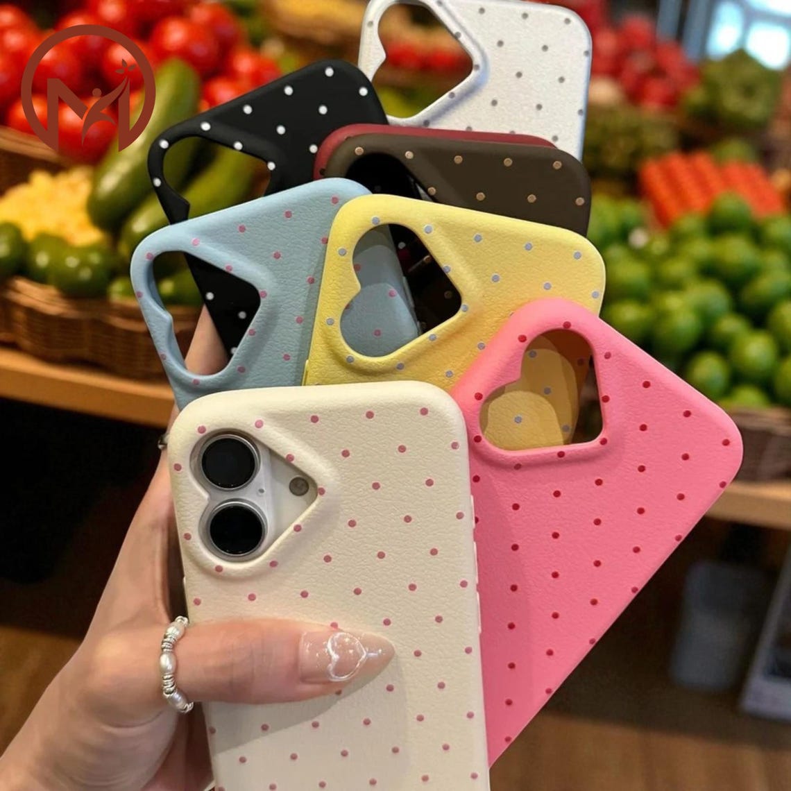 Cute Heart Shape Glitter iPhone Case – TPU Bumper Cover, Washable ...