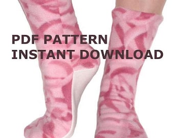 Fleece Socks PDF Full Size Sewing Pattern Instant Downloadfleece Socks ...