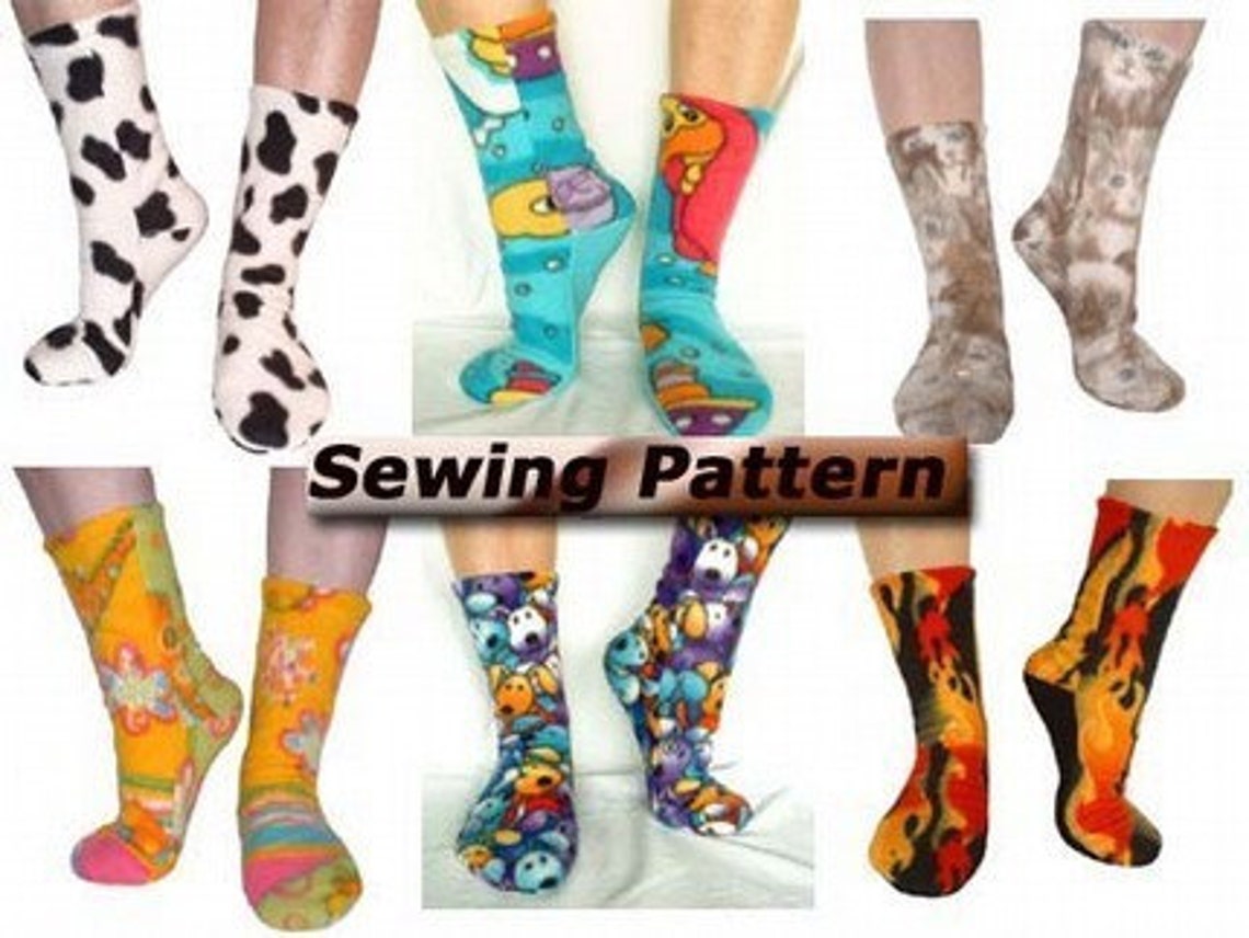 Fleece Socks PDF Full Size Sewing Pattern Instant Downloadfleece Socks ...