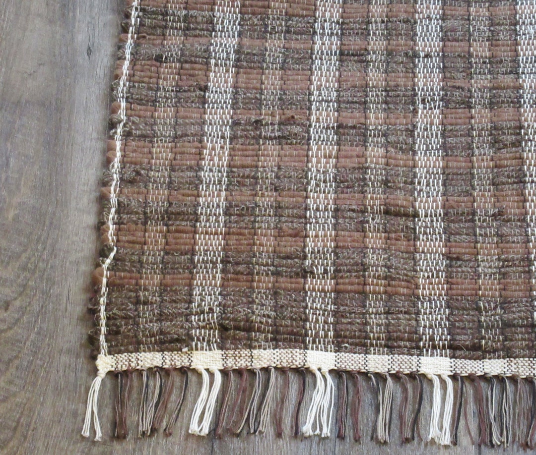 Rag Rug "meadow Brown" OOAK Wool Rug - Etsy