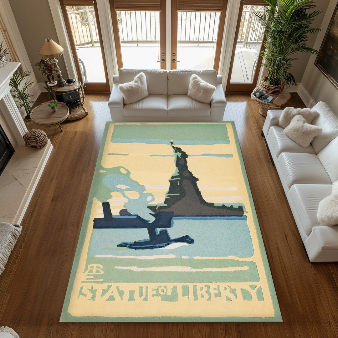 Statue of Liberty Rug, New York Pop Art Rug, Liberty Themed Design ...