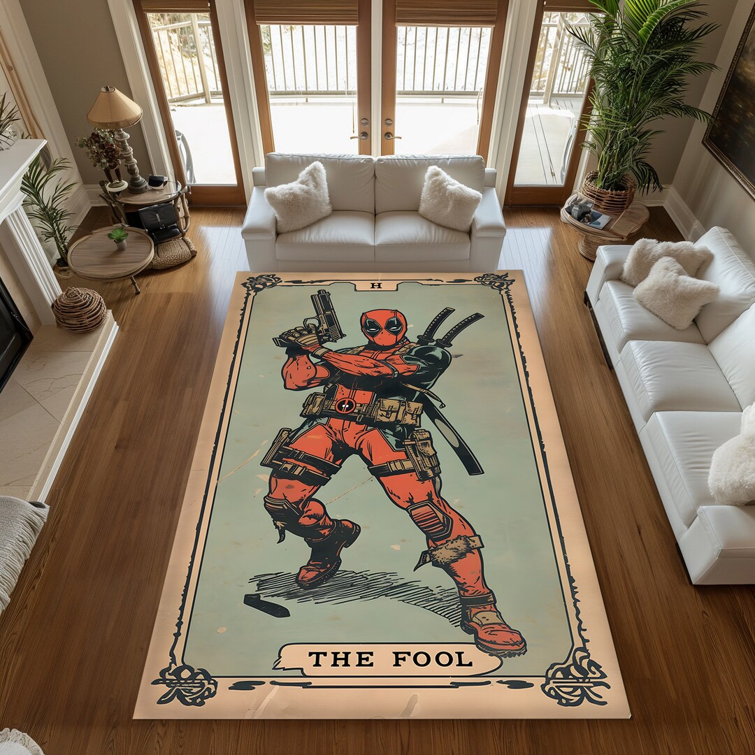 Dead Pool Rug, Dead Pool the Fool, Super Hero Rug, Vigilante Rug ...