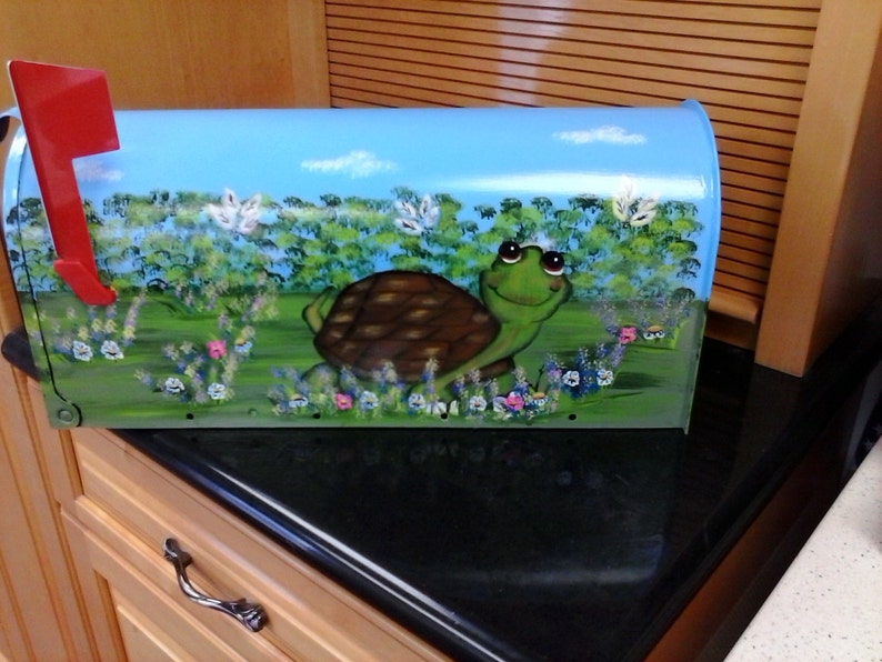 Hand Painted Turtle Tortoise Themed Mailbox Maiboxes | Etsy