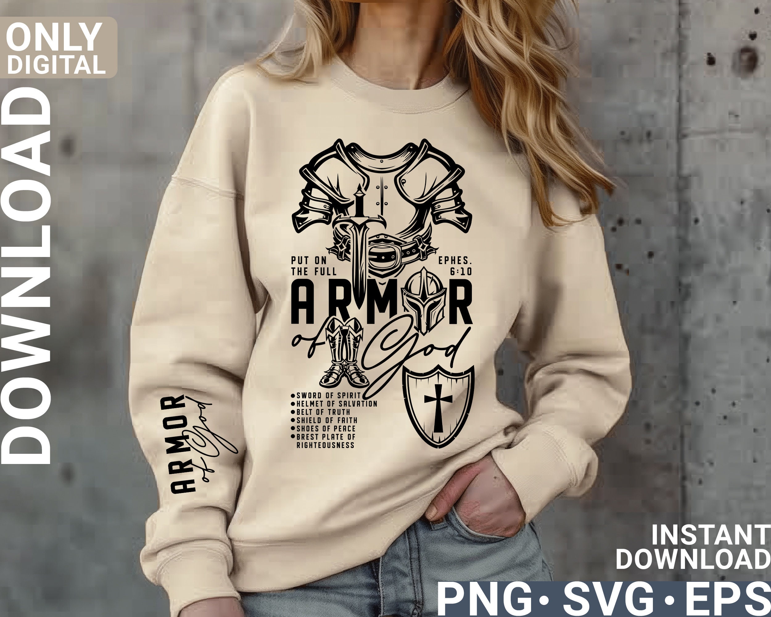 Armor of God Svg Png Shirt Design, Digital Download - Etsy