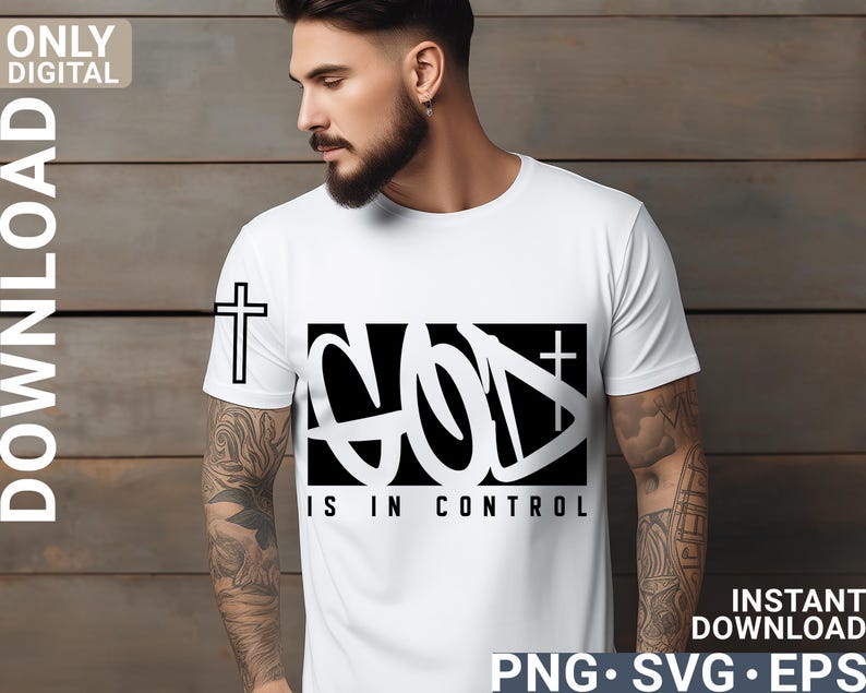 Christian God is in Control Svg Png Shirt Design, Bible Verse Svg ...