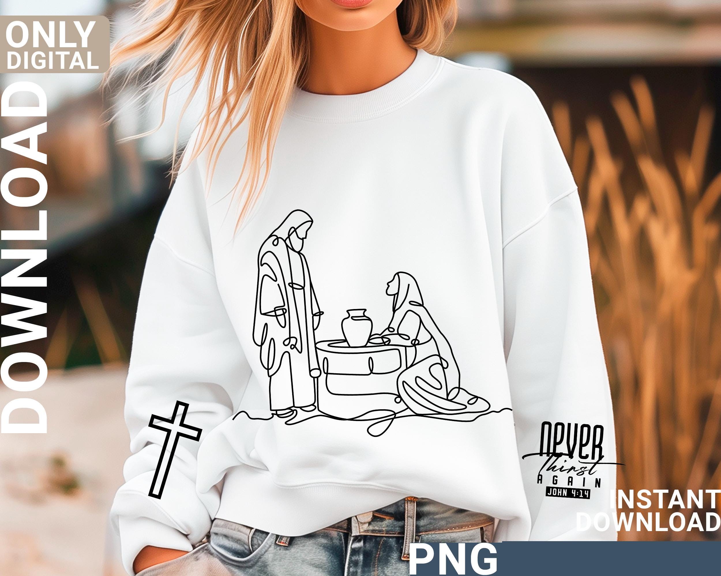 Woman at the Well Svg Png Shirt Design, Samaritan Woman Svg Png, Jesus ...