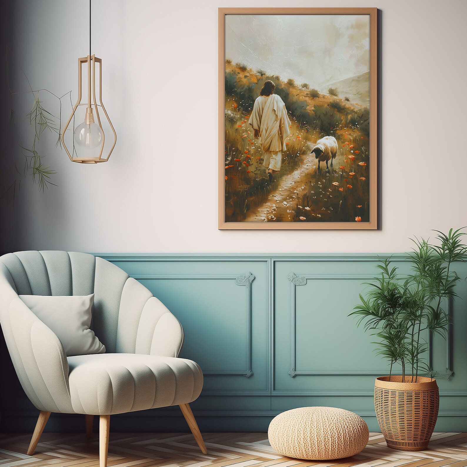 Parable of the Lost Sheep, Jesus Wall Art, Good Shepherd, Jesus Art ...