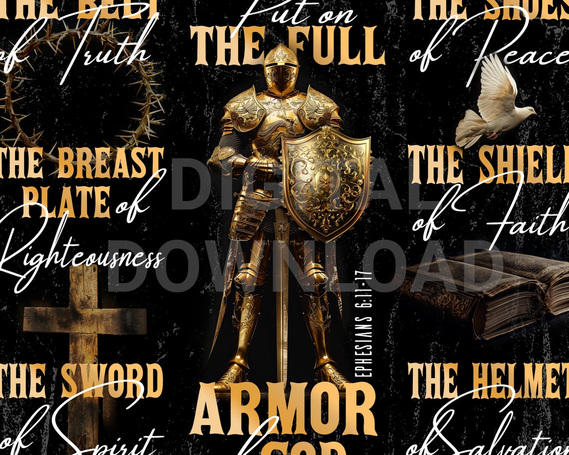 Armor of God 20oz Skinny Tumbler Sublimation Design, Religious Tumbler ...