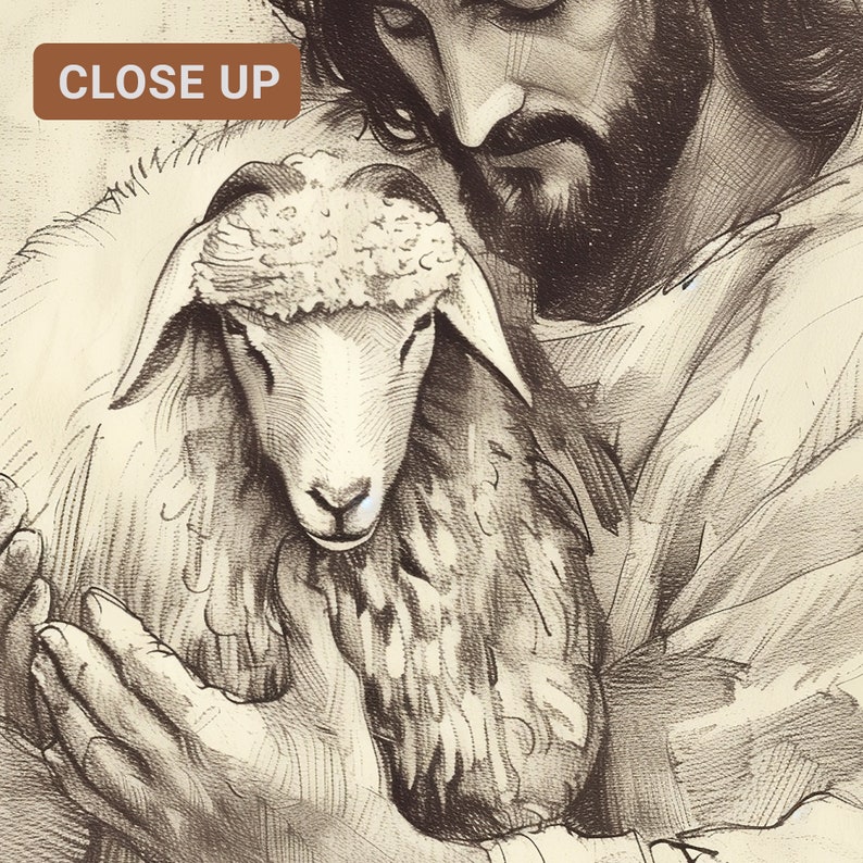 Parable of the Lost Sheep, Jesus Leaves the 99 Bible Sketch Art, Jesus ...