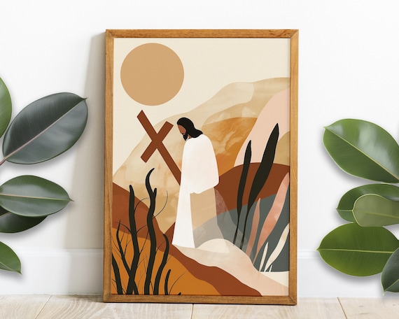 Jesus On The Cross Clipart Lds 2 Piece PRINTABLE Jesus Art: Cross Of