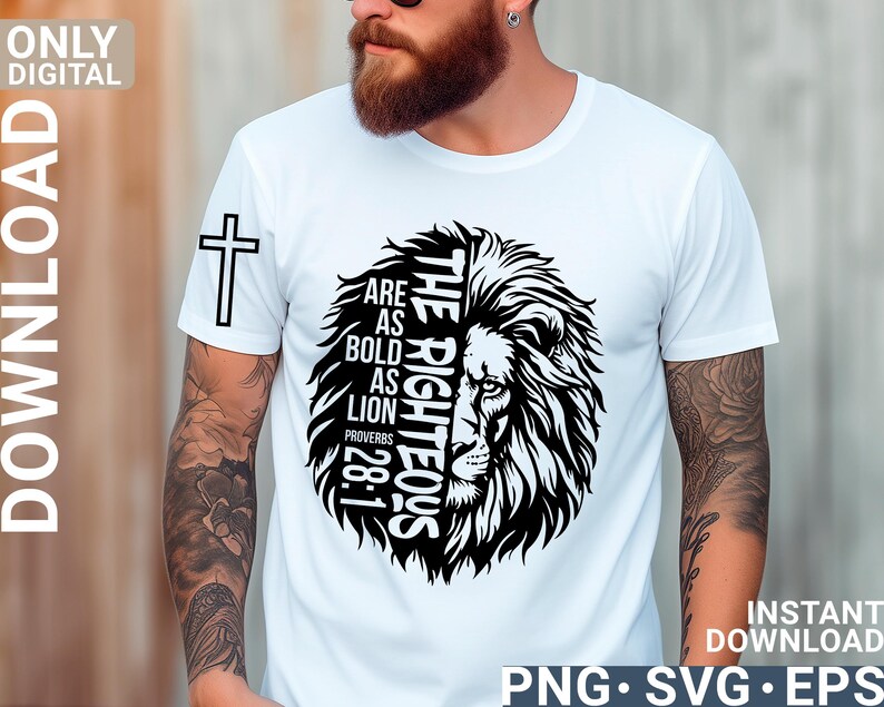 Christian Svg the Righteous Are as Bold as Lion Png Design, Faith Svg ...