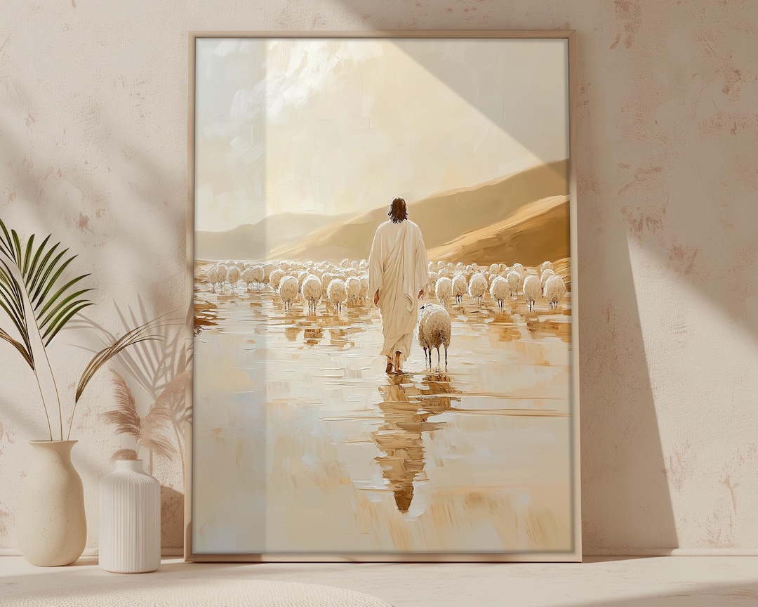 Jesus Leaves the 99 Wall Art Digital Download, Jesus Art, Bible Art, Jesus Good Shepherd, Bible ...