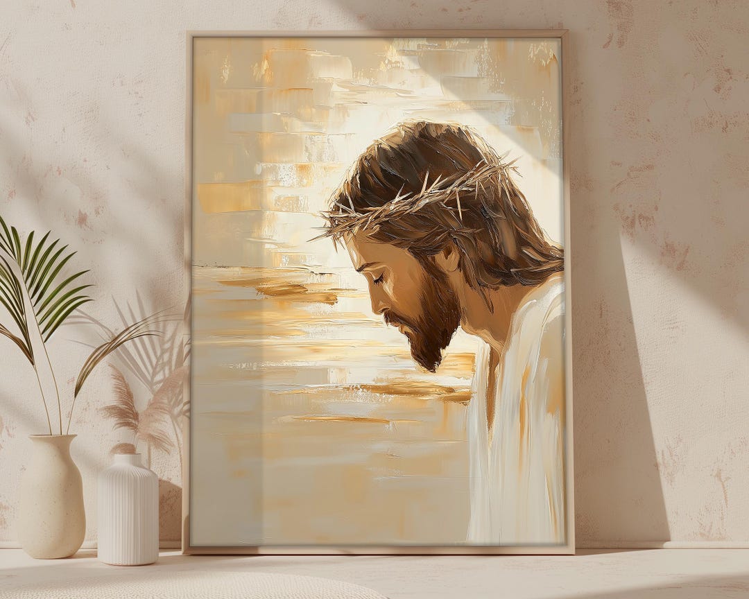 Jesus Portrait Wall Art, Jesus Portrait , Bible Verse, Jesus Painting ...