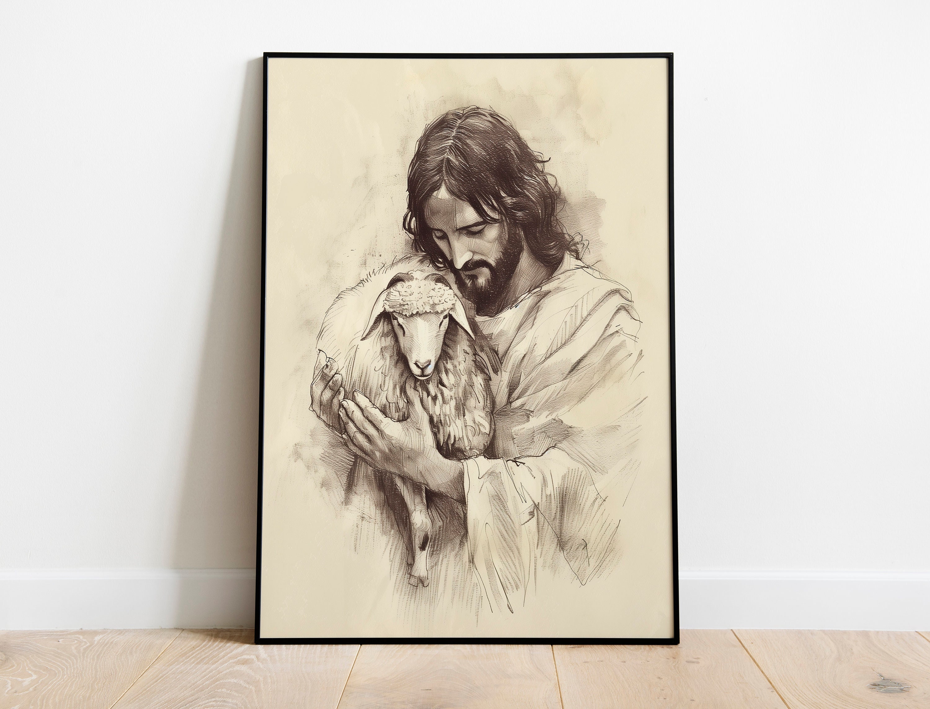 Parable of the Lost Sheep, Jesus Leaves the 99 Bible Sketch Art, Jesus ...