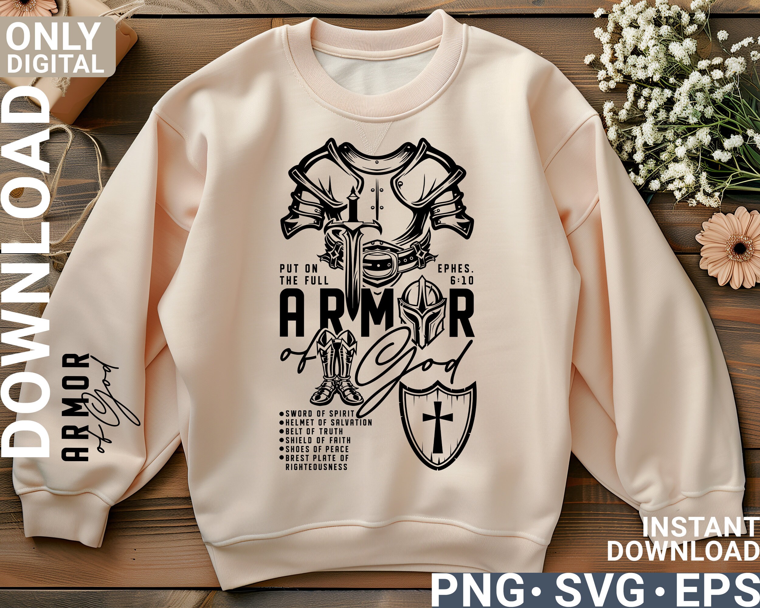 Armor of God Svg Png Shirt Design, Digital Download - Etsy