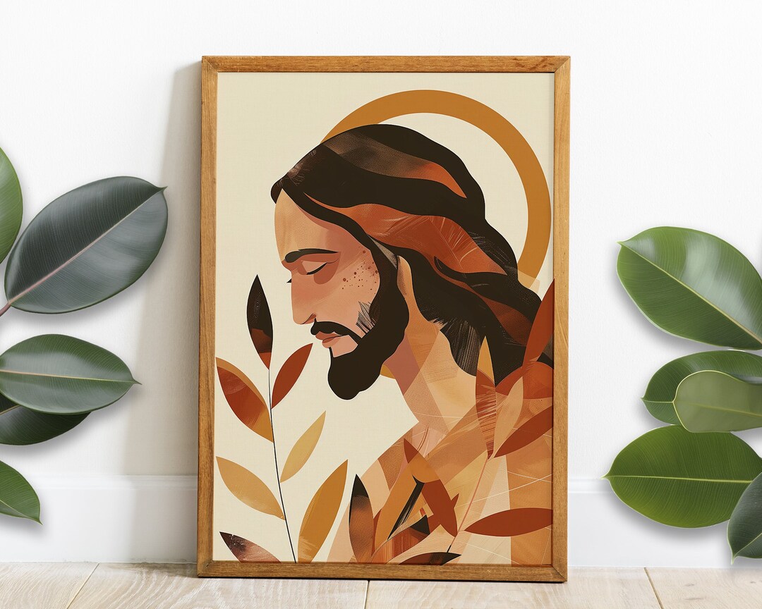Jesus Portrait, Boho Bible Art Print (digital Download) - Etsy