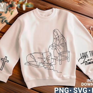 Mary Anointing Jesus Feet Christian Svg Png Design, Washing Jesus Feet ...