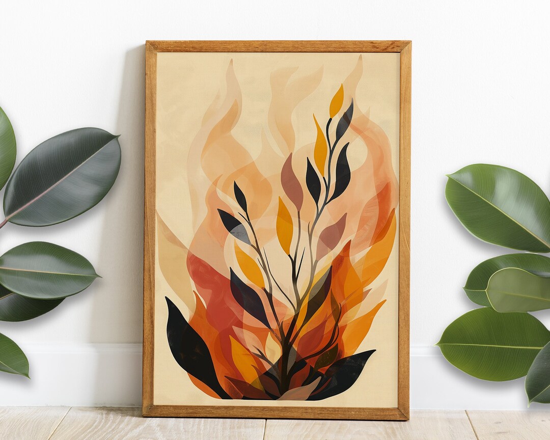 The Burning Bush, Digital Print, Moses Art, Exodus 3:2-5, Old Testament ...