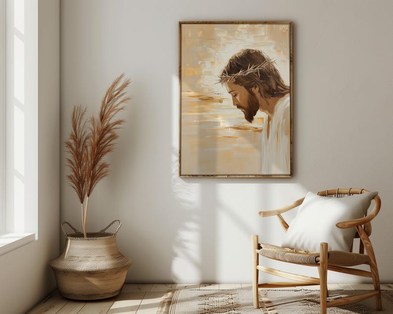 Jesus Portrait Wall Art, Jesus Portrait , Bible Verse, Jesus Painting ...