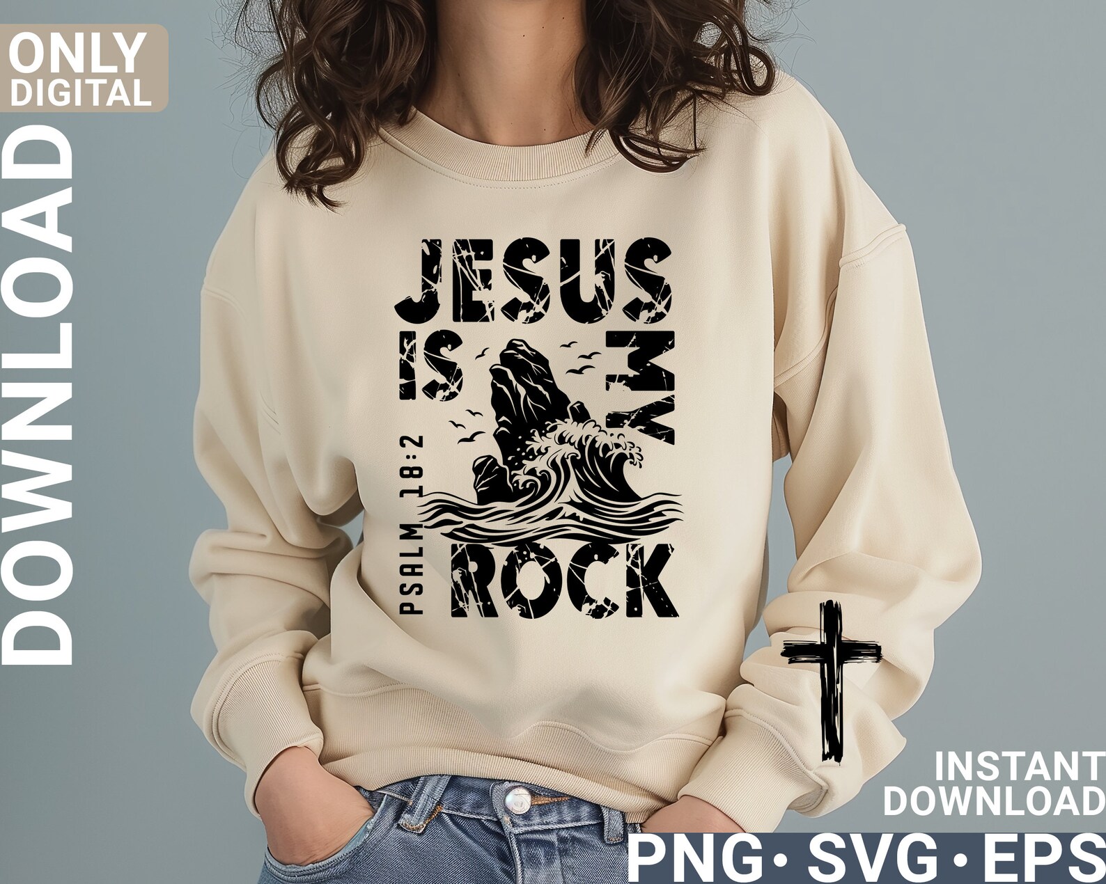 Jesus is My Rock Svg Png , Psalm 18:2, Christian Png, Christian Clipart ...