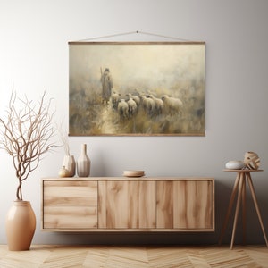 Jesus Good Shepherd Wall Art Printable, Jesus Painting Art, Bible Verse, Jesus Leaves the 99 ...