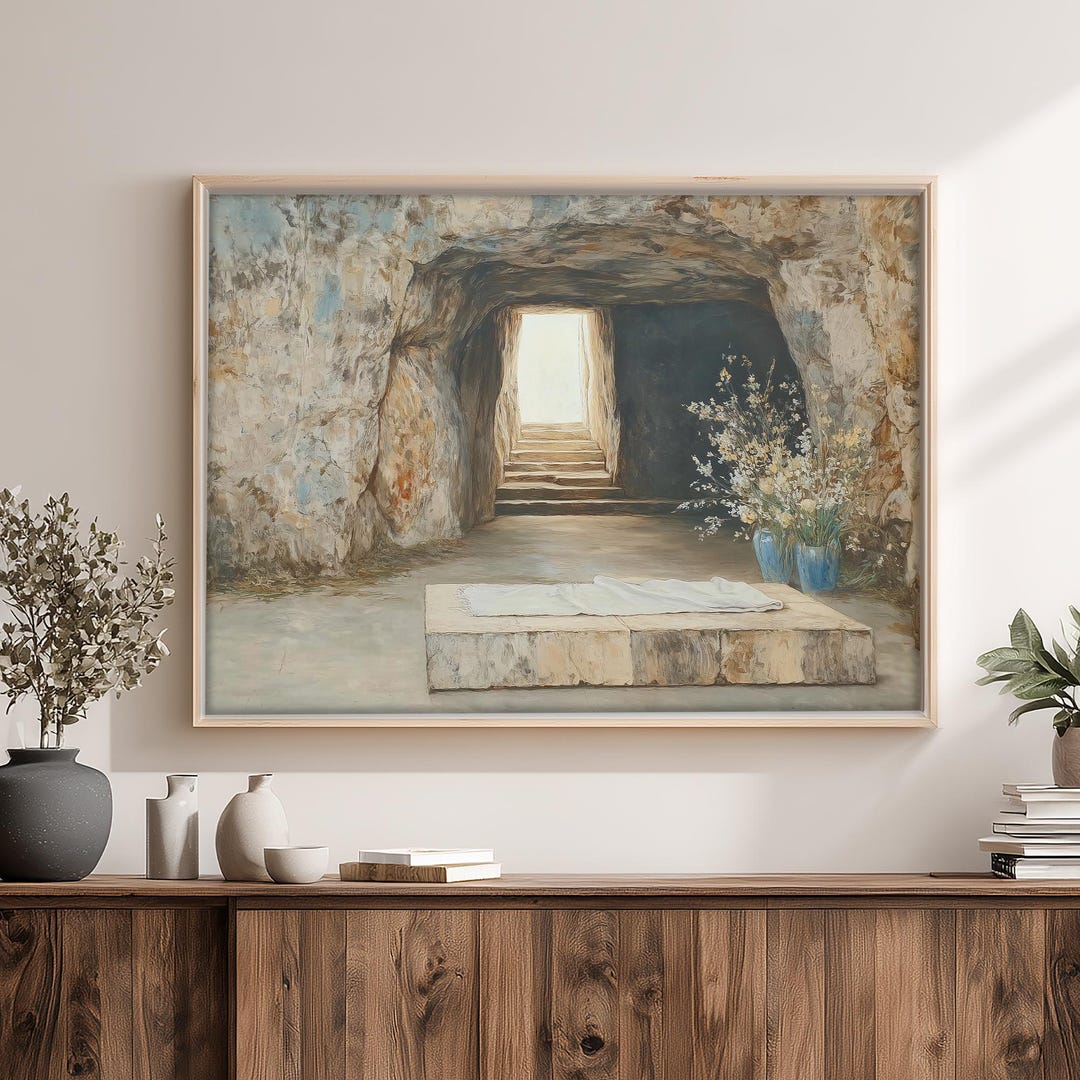 Empty Tomb Christian Wall Art Printable, Resurrection of Jesus, Easter ...